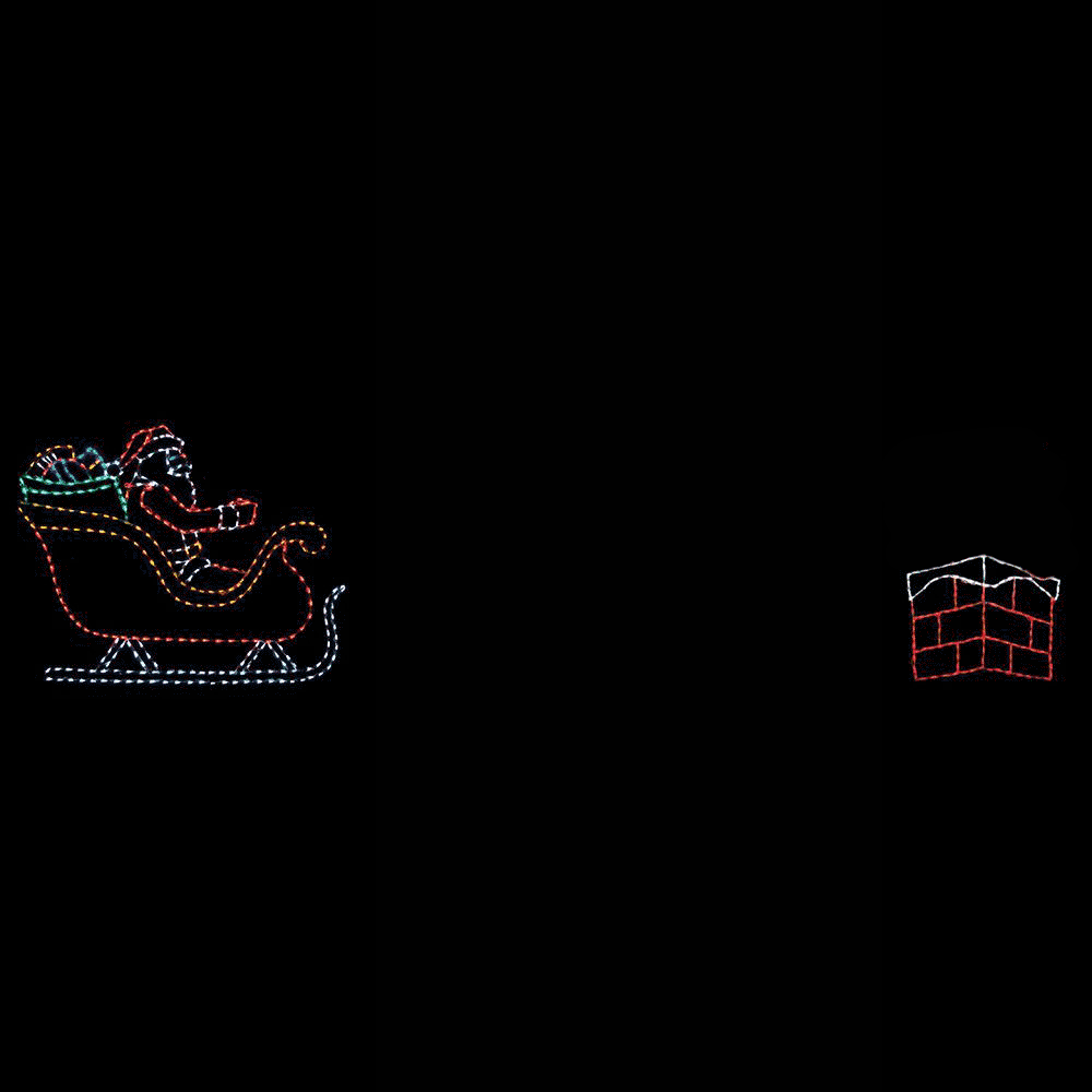 Animated LED Santa Rooftop Scene | Santa Christmas Lights