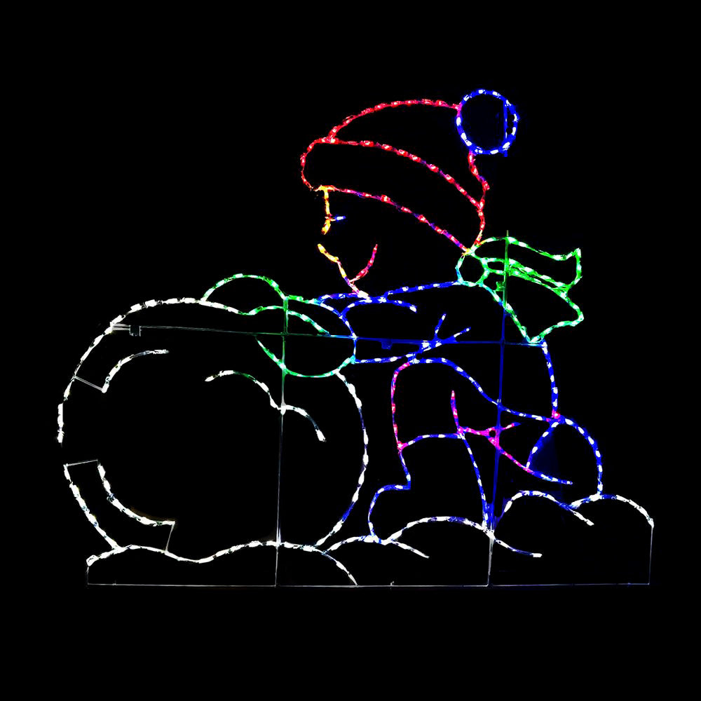 LED Boy Rolling Snowball | Outdoor Lighted Winter Display – Holiday ...